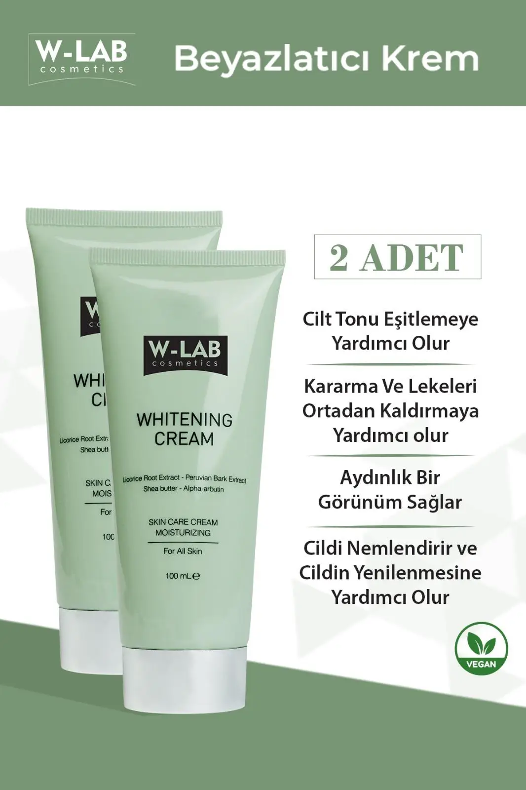 W Lab Beyazlatıcı Krem 2 li Paket